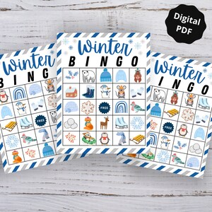 30 Card Winter Bingo Game, 30 Unique Bingo Cards, Kids' Winter Activity ...