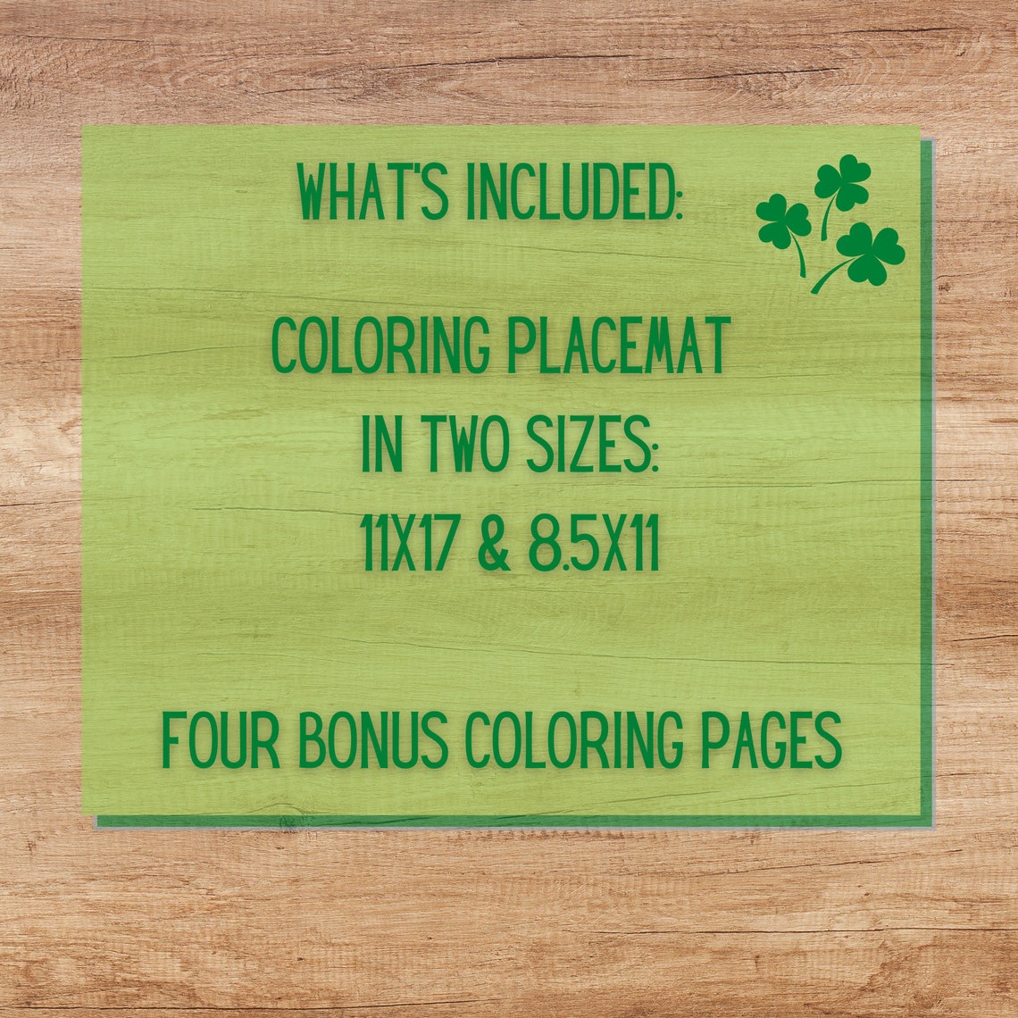 St. Patrick's Day Activity Placemat, Coloring Pages (digital Download ...