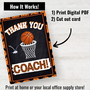 Printable Basketball Coach Thank You Card, Basketball Thank You Card ...