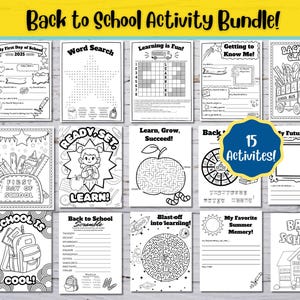 Back to School Activity Pack, First Day of School Classroom Games ...