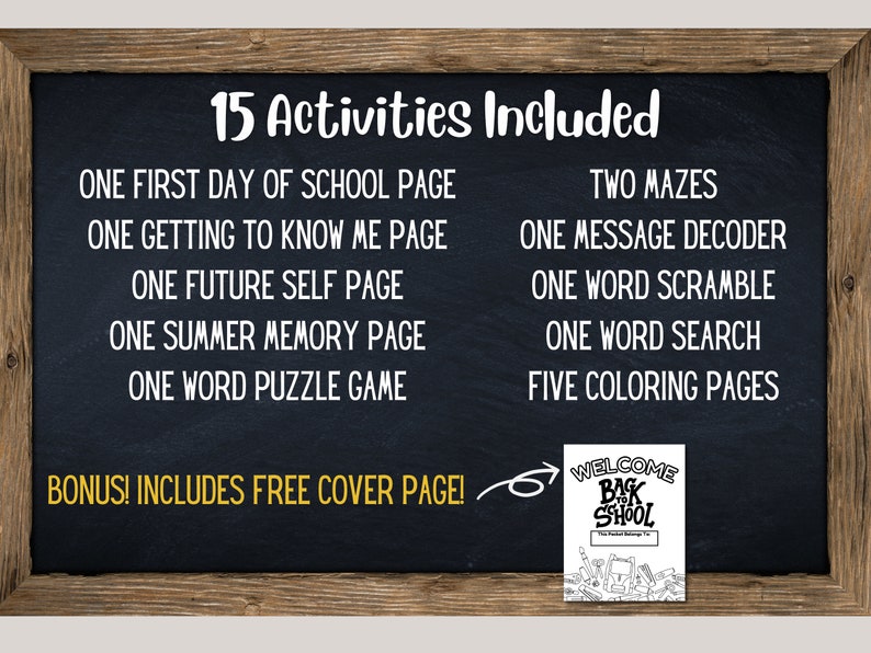 Back to School Activity Pack, First Day of School Classroom Games ...