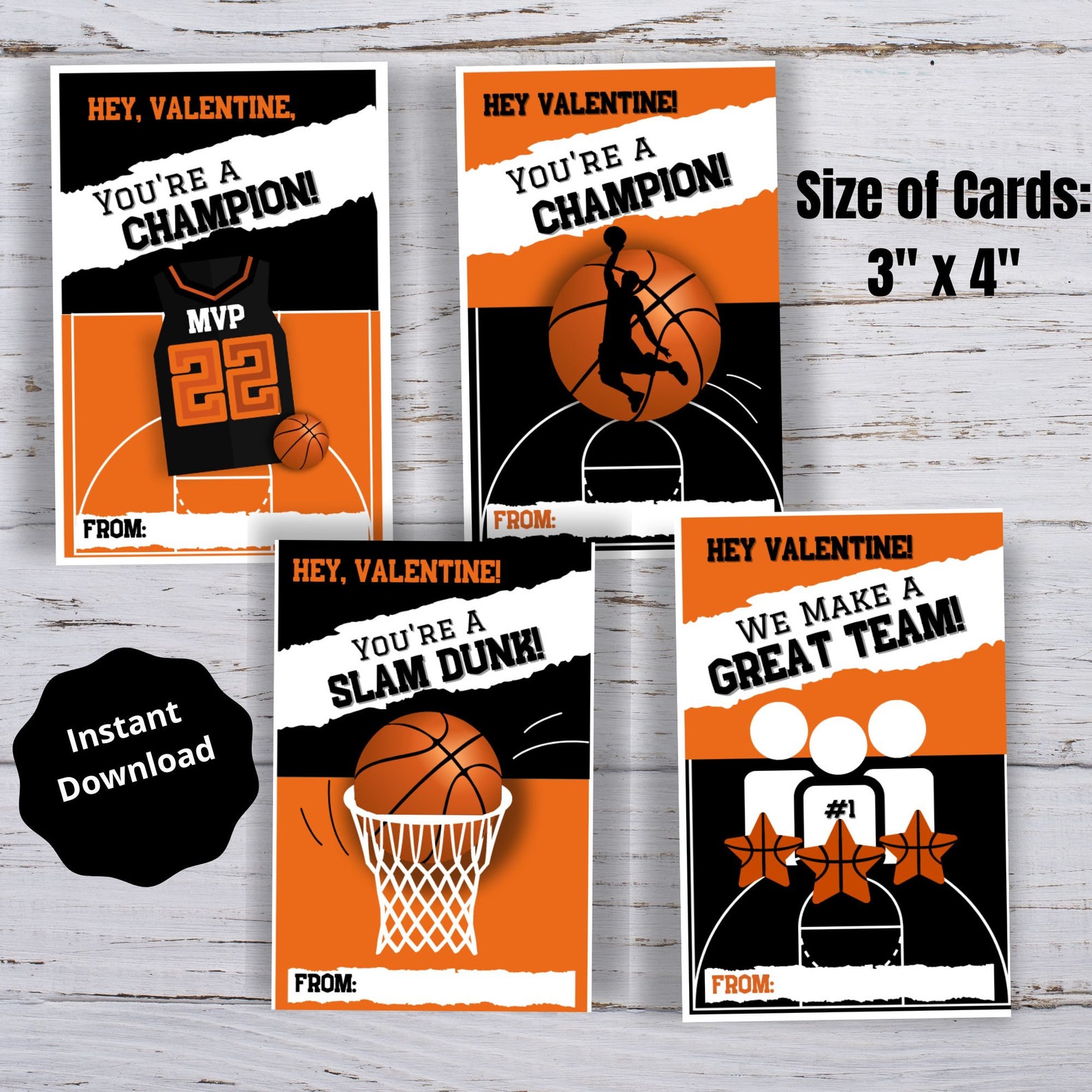 Basketball Valentine's Day Card Kid's Basketball - Etsy