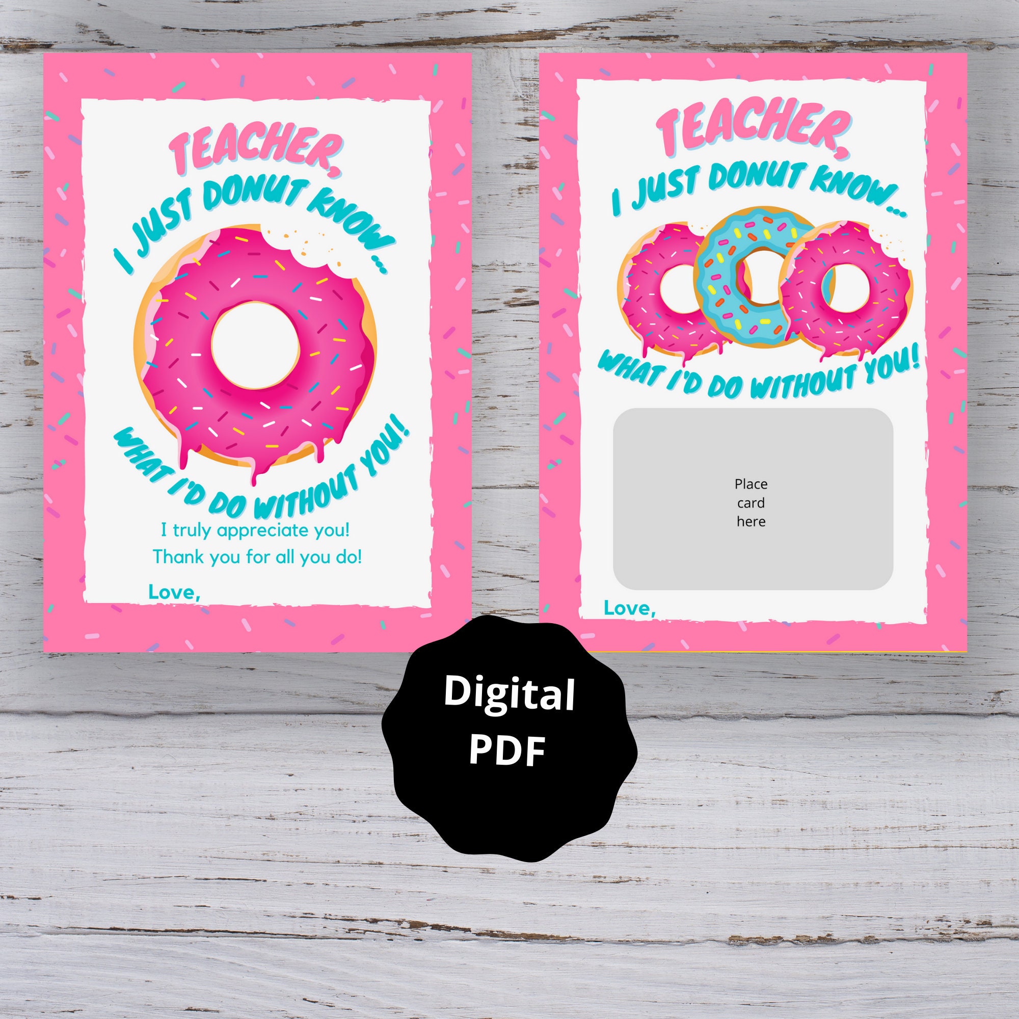 Teacher Appreciation Week Cards Gift Card Holder Printable - Etsy