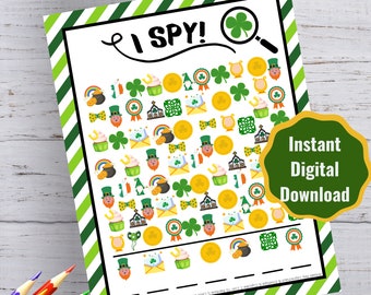 Printable I Spy, Coloring Page, St. Patricks Day - Etsy