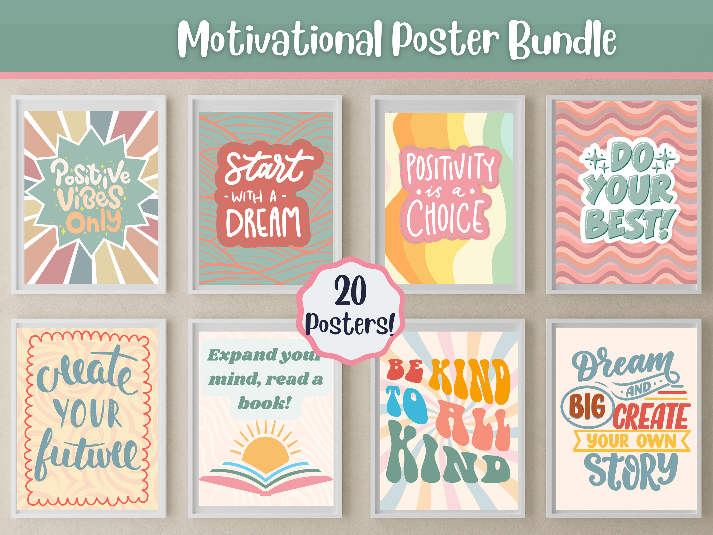 Motivational Classroom Posters, Positive Quotes Art (digital Download ...