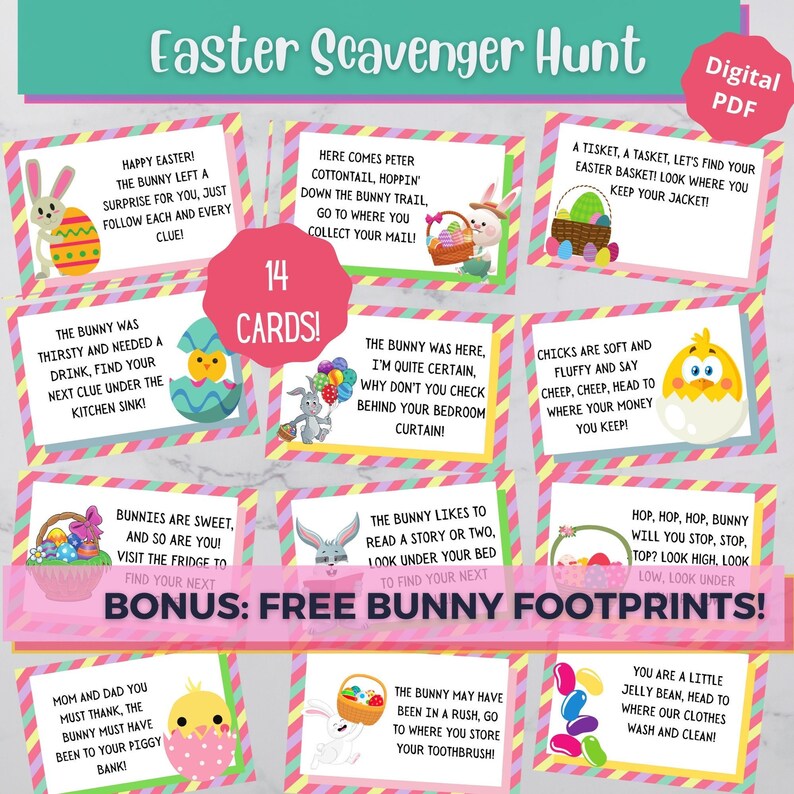 Easter Basket Scavenger Hunt Easter Treasure Hunt Free Bunny - Etsy