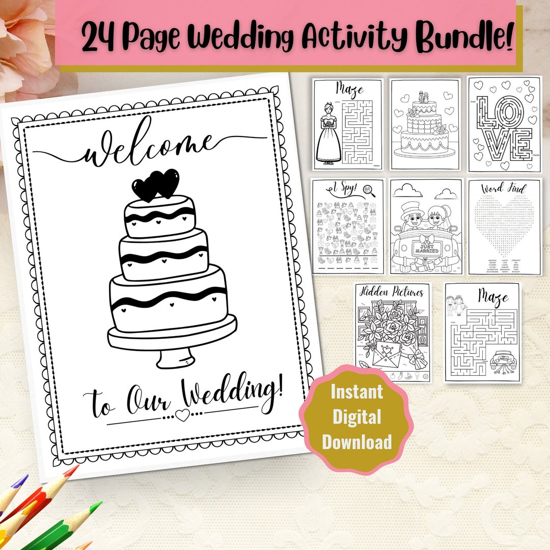 24 Page Kids' Wedding Activity Booklet Children's - Etsy