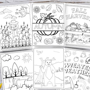 Fall Kids Activity Bundle, Printable Coloring Pages, Games (digital ...
