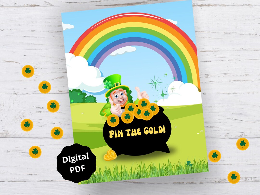 St. Patrick's Day Game, St. Patrick's Day Pin the Gold Coin Activity ...