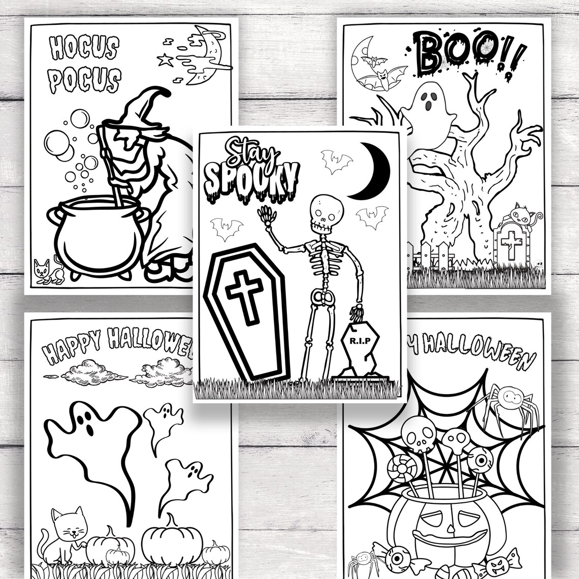 10 Halloween Coloring Pages Printable Kids Halloween - Etsy