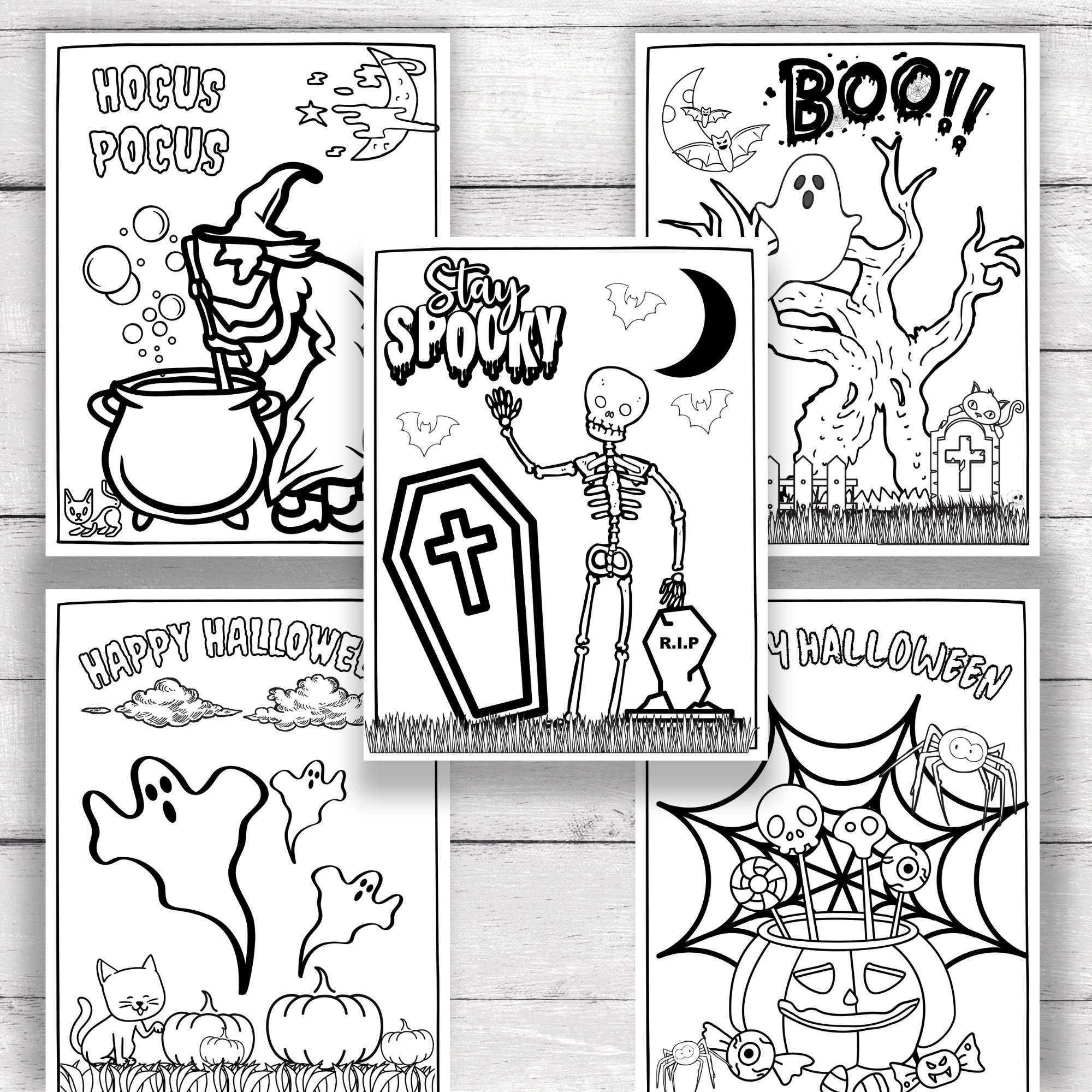10 Halloween Coloring Pages Printable Kids Halloween - Etsy