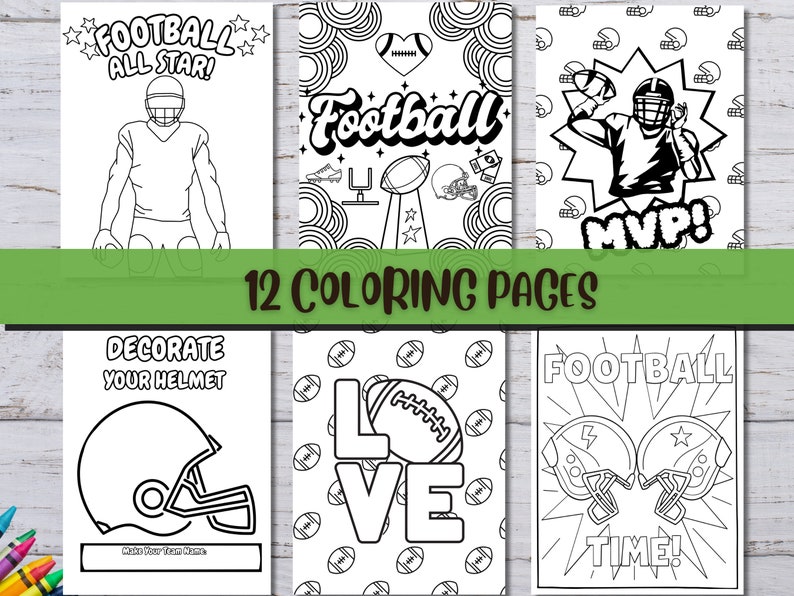 Printable Football Activity Bundle, Party Games, Coloring Pages (PDF ...