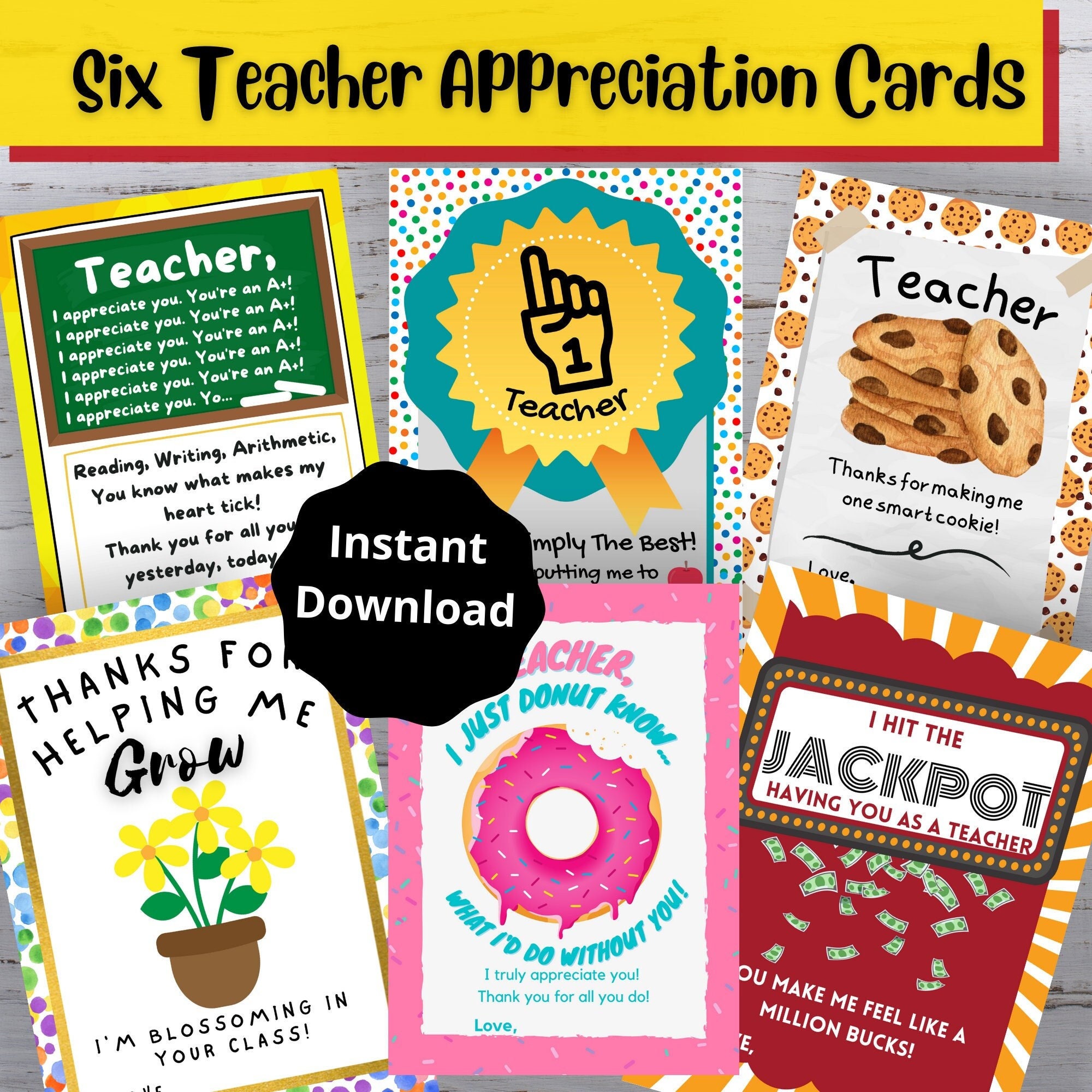 Teacher Appreciation Week Cards Gift Card Holder Printable - Etsy