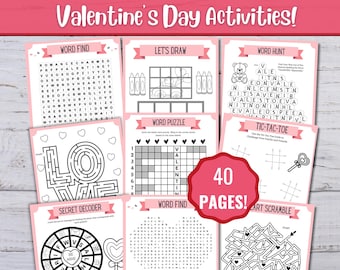 15 Printable Valentine's Day Kid's Activities, Valentine's Day Bundle ...