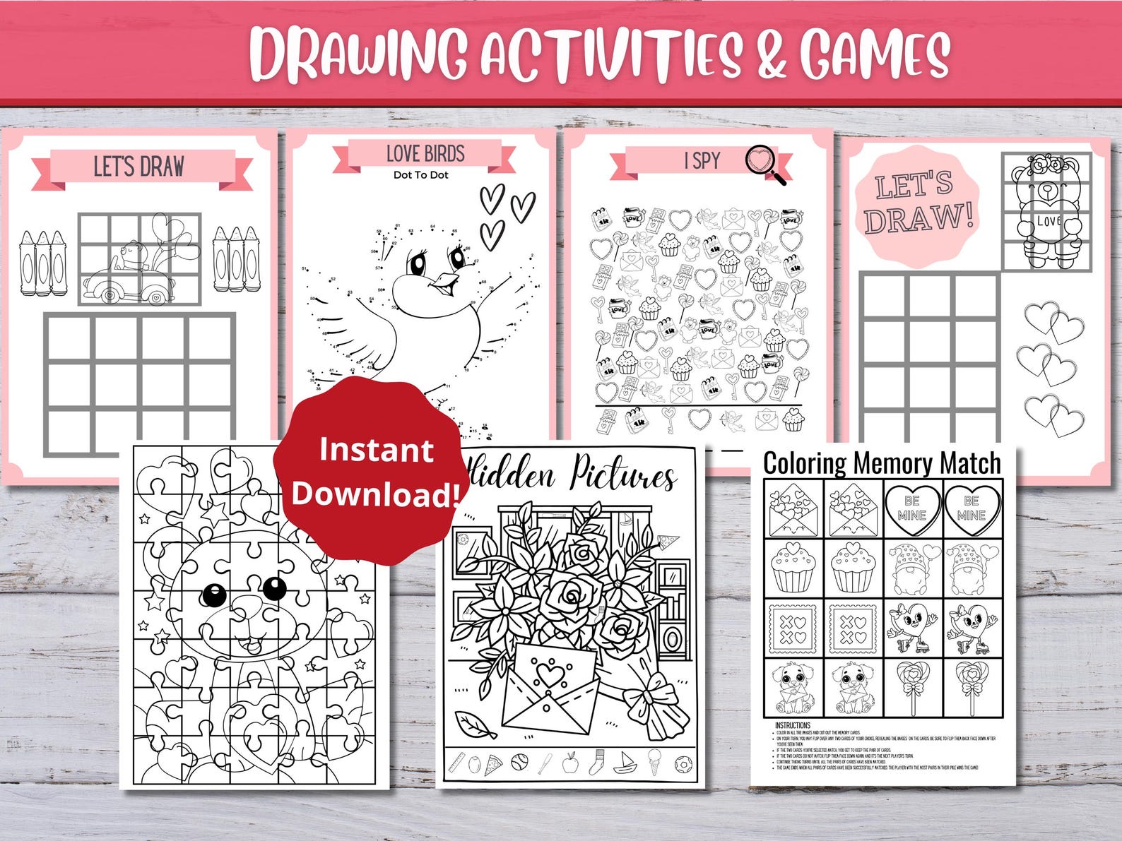 40 Printable Valentine's Day Kid's Activities, Valentine's Game and ...