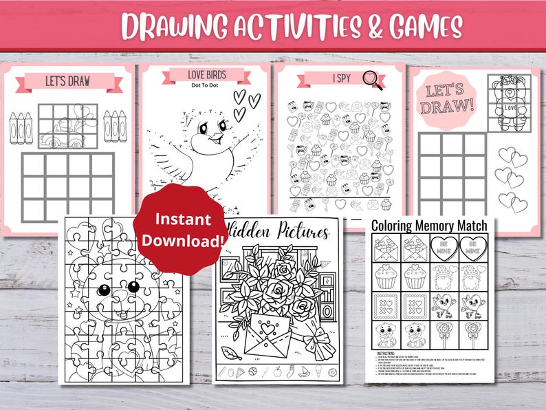 40 Printable Valentine's Day Kid's Activities, Valentine's Game and ...