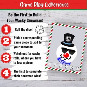 Wacky Snowman Christmas Activity, Roll a Snowman Game, Classroom Party ...
