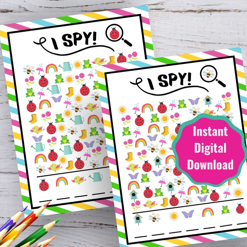 Spring I Spy Activity, Kids' Spring Activity, Spring Printable ...