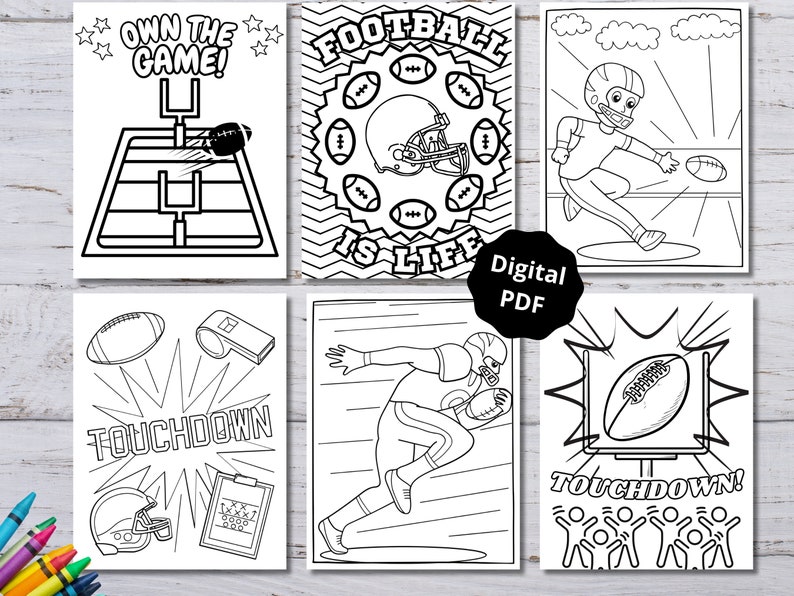 Printable Football Activity Bundle, Party Games, Coloring Pages (PDF ...