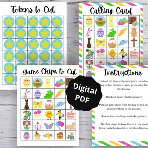 Easter Bingo Game, 35 Unique Cards, Kids Easter Activity (digital ...