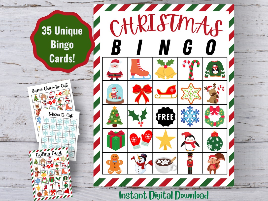 Christmas Bingo, 35 Unique Bingo Cards, Kids' Christmas Activity ...