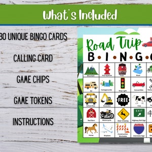 Road Trip Printable Bingo, 30 Unique Bingo Cards, Kids' Road Trip ...