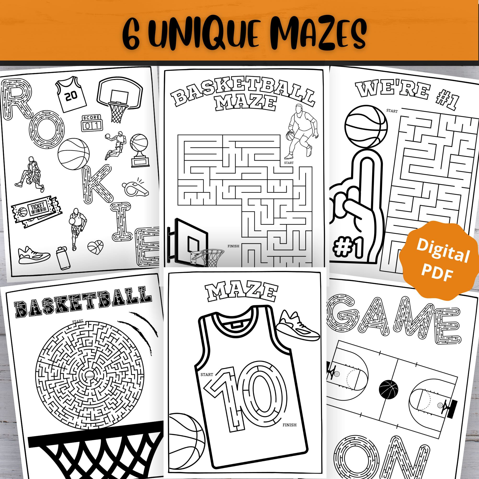 20 Printable Basketball Activities Basketball Party Games - Etsy