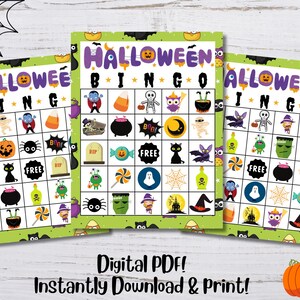 35 Halloween Bingo Cards, Kids' Halloween Activity, Class Party ...