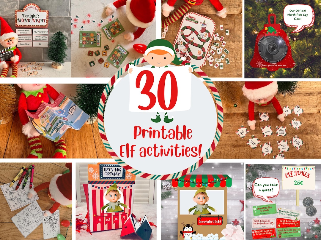 30 Day Elf Kit, Printable Christmas Elf Prop, Christmas Elf Games, Elf ...