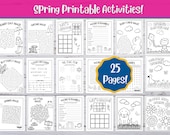 25 Spring Kids Activities Printable Activity Bundle Coloring - Etsy