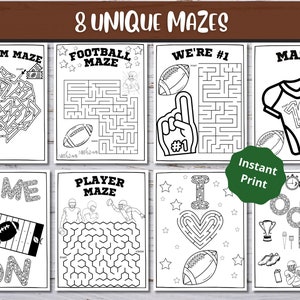 33 Printable Football Activities, Football Party Games, American ...