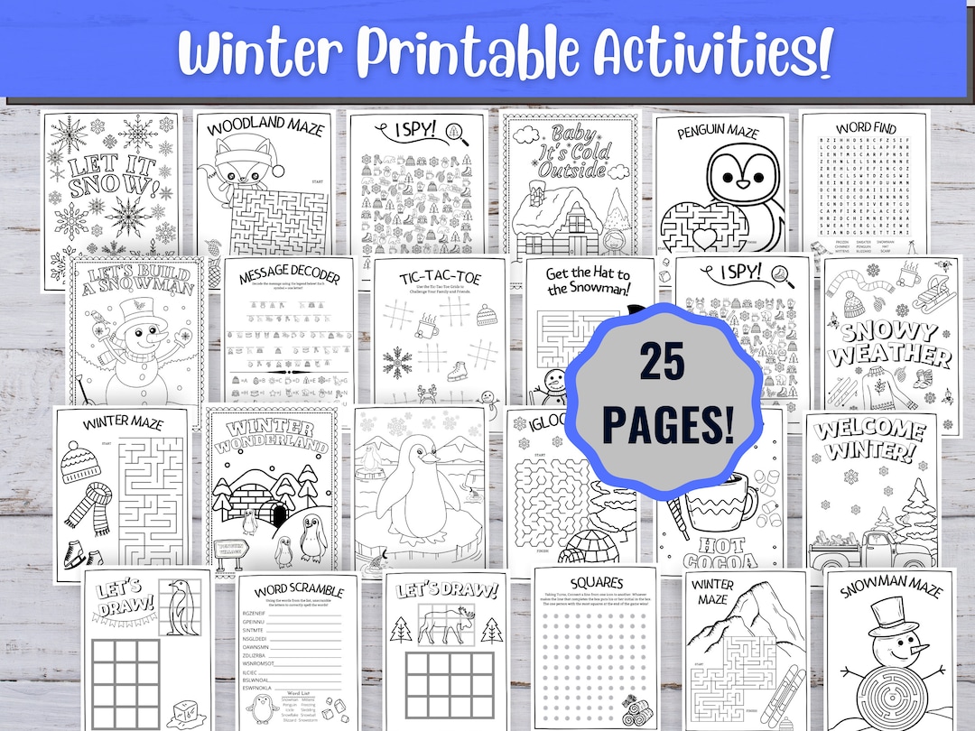 25 Winter Kids Activities, Winter Printable Activity, Printable ...
