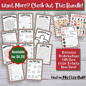 50 Printable Christmas Activities, Christmas Activity Bundle, Kid's ...