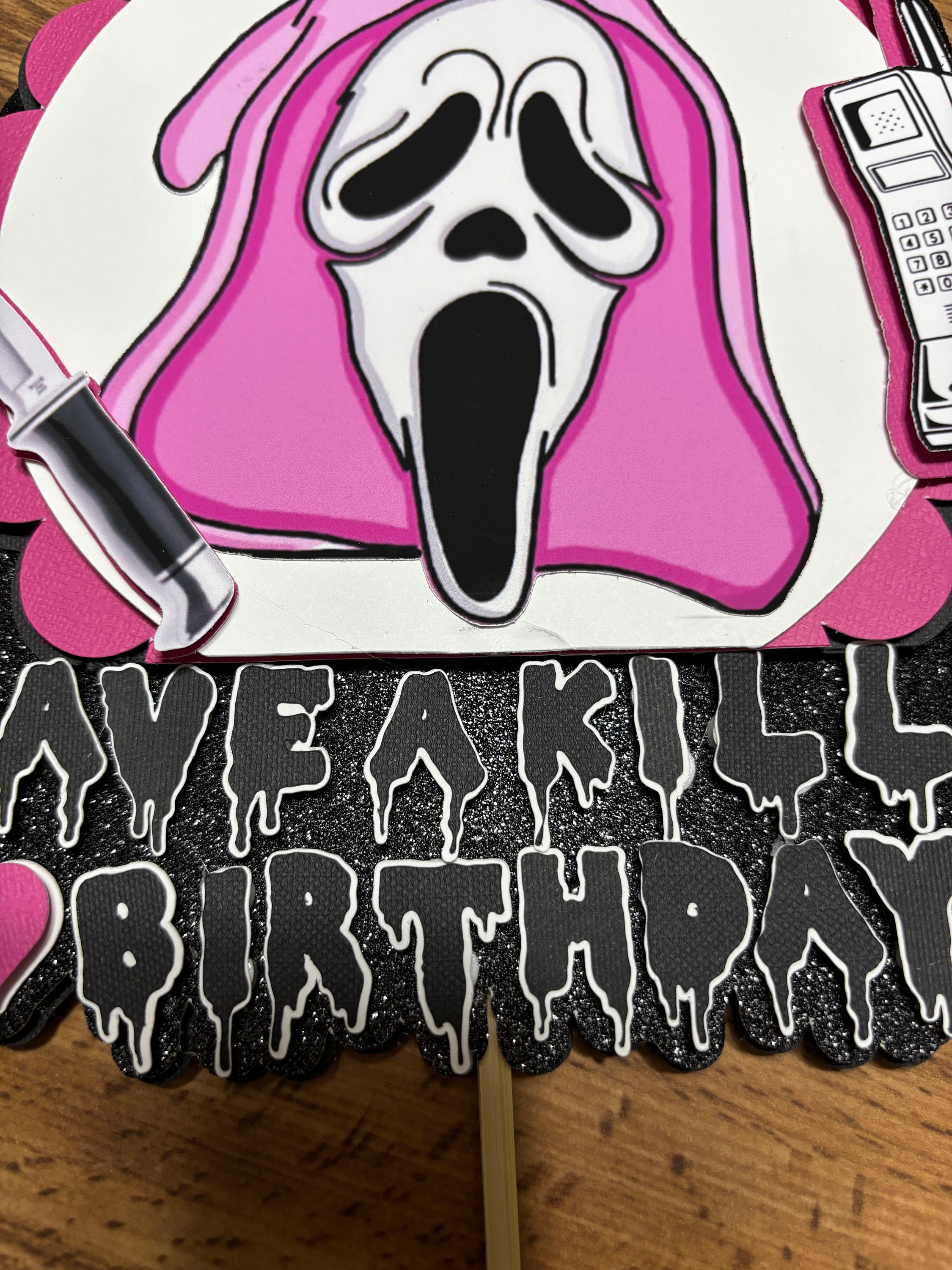 Ghostface Scream Birthday Cake Topper Pink Girlie - Etsy Canada