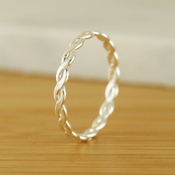 Silver Braided Ring - Etsy