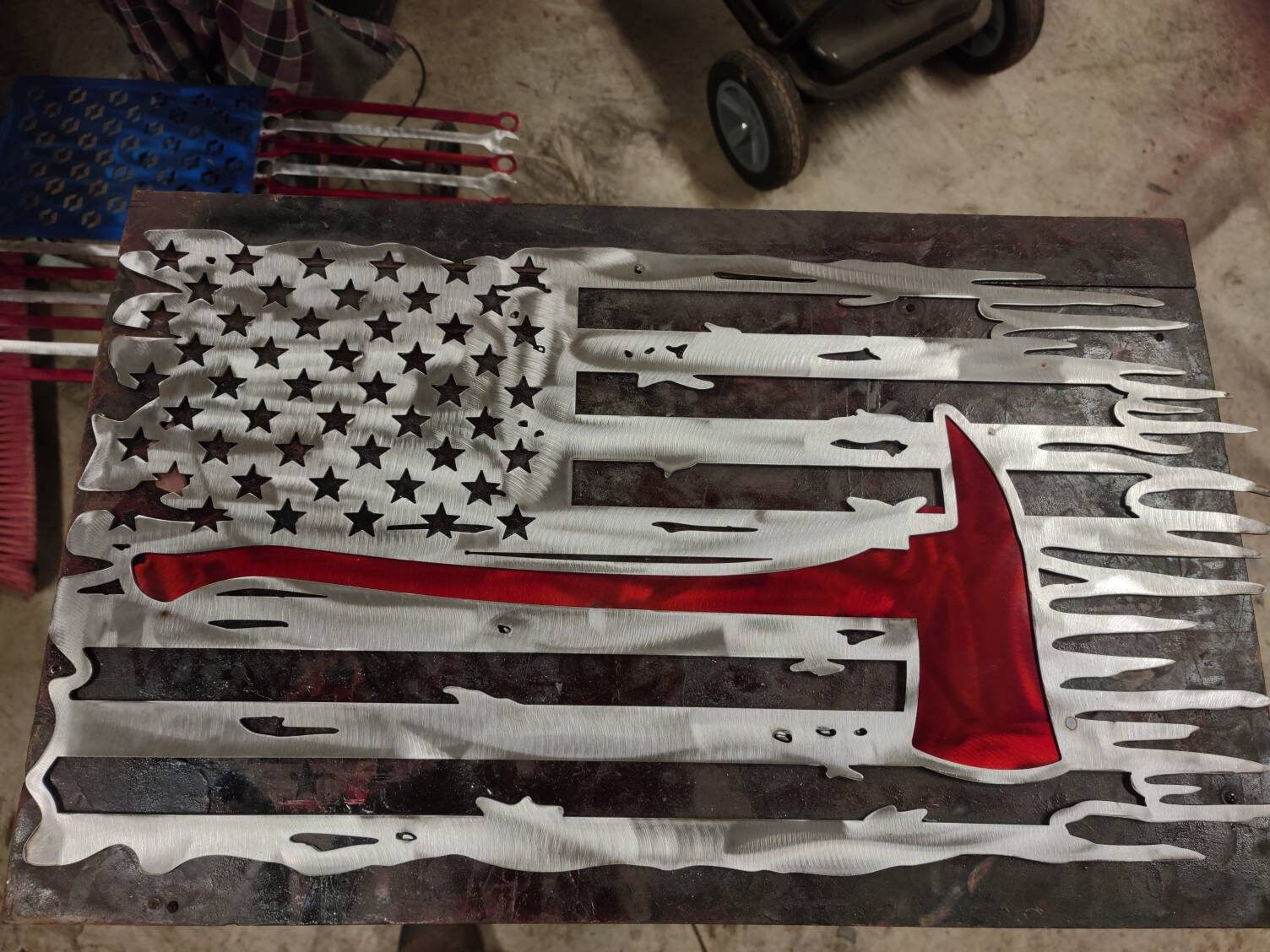 Fire Dept. Metal Axe Flag - Etsy