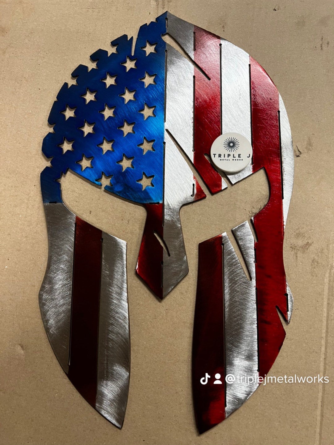Spartan Helmet American Flag Metal - Etsy