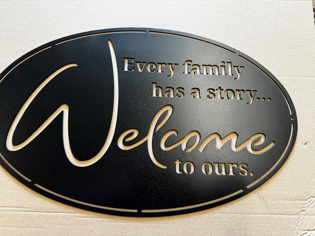 Welcome to Our Family Metal Sign - Etsy