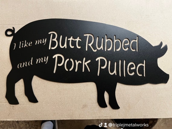 Metal BBQ Pulled Pork Sign - Etsy