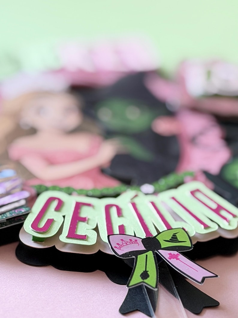 Wicked Cake Topper • Elphaba & Glinda Birthday Decor • Personalized ...