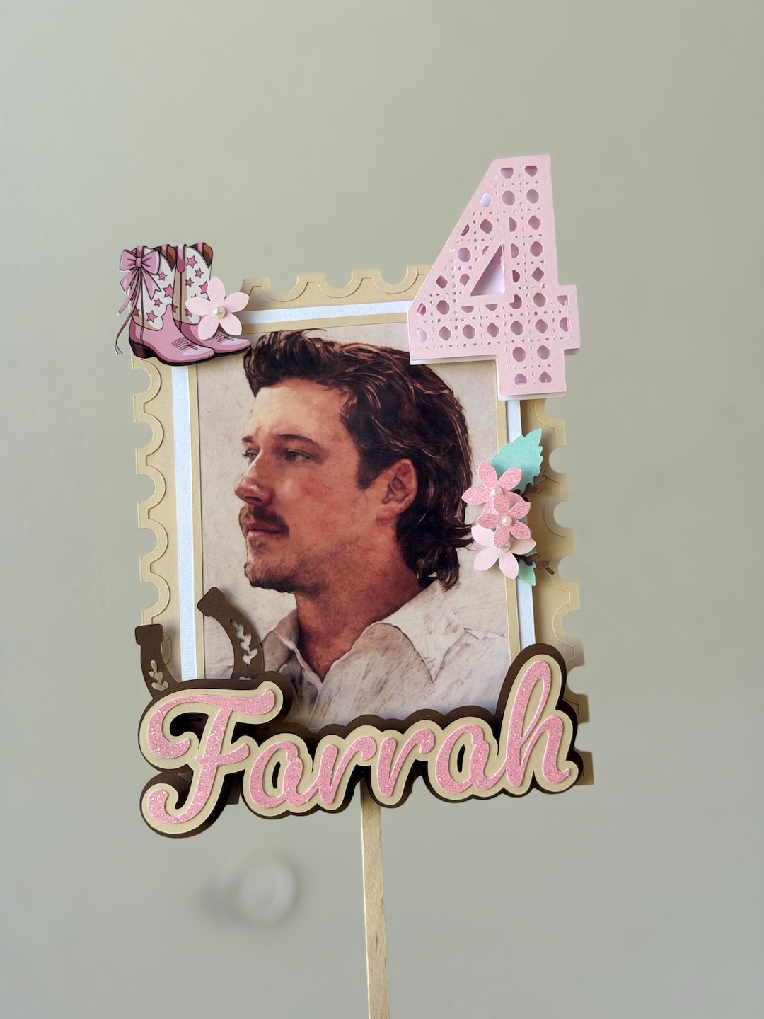 Personalized Country Music Photo Cake Topper | Rustic Birthday Party ...