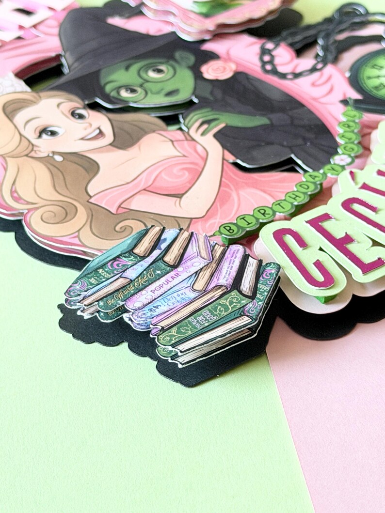 Wicked Cake Topper • Elphaba & Glinda Birthday Decor • Personalized ...