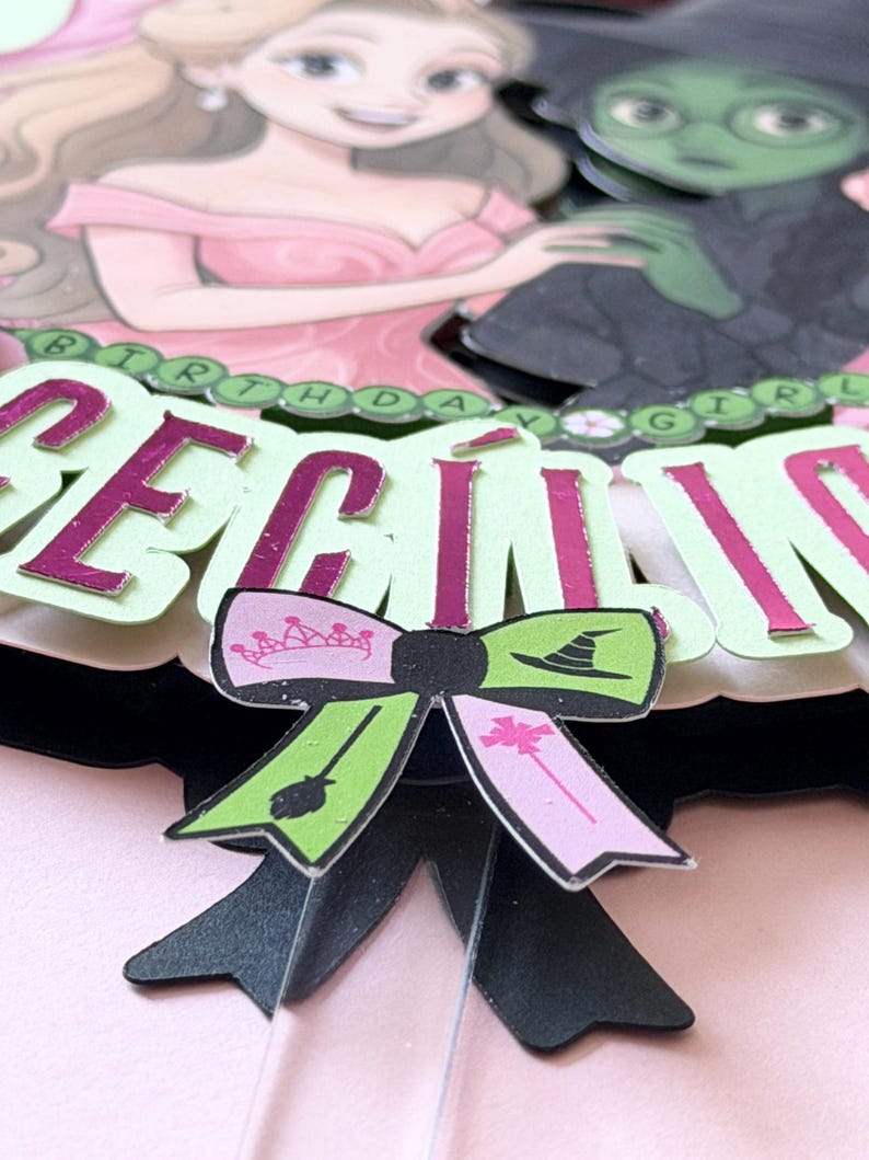 Wicked Cake Topper • Elphaba & Glinda Birthday Decor • Personalized ...