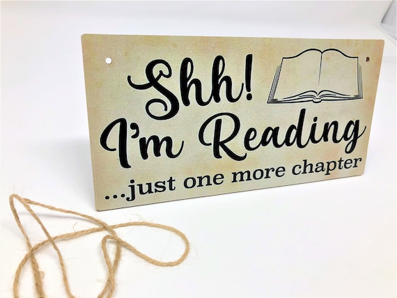 Shh I'm Reading Sign Wall Decor Book Lover Gift Wall - Etsy