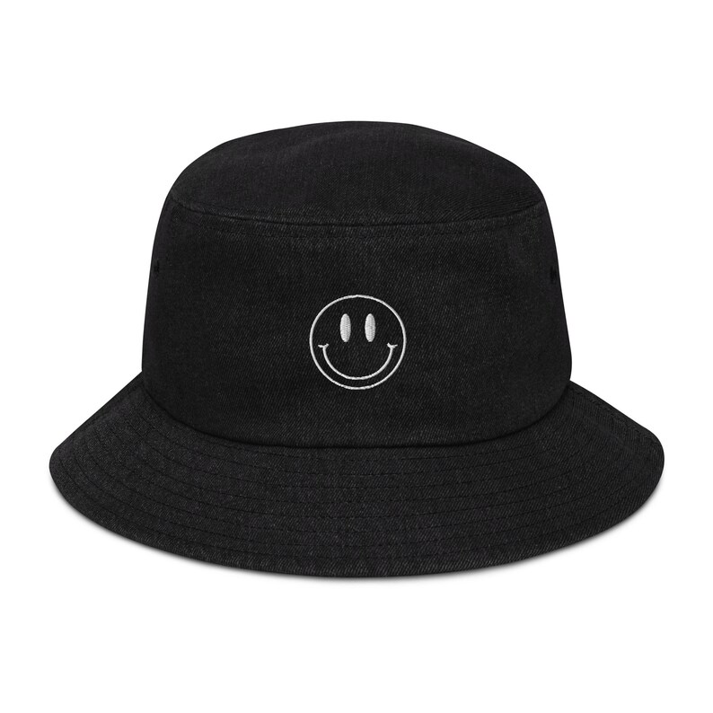Denim Bucket Hat | Smiley Face Bucket Hat | Gifts for Her - Etsy