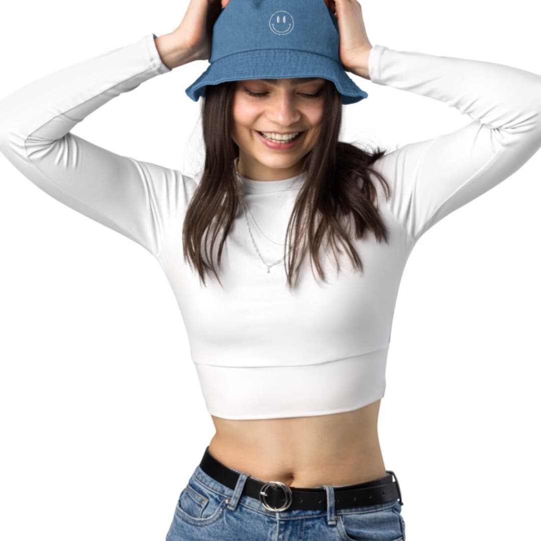 Denim Bucket Hat | Smiley Face Bucket Hat | Gifts for Her - Etsy