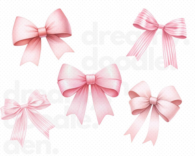 Cute Coquette Bows Clipart, Sublimation Coquette Bows, Pink Bows ...