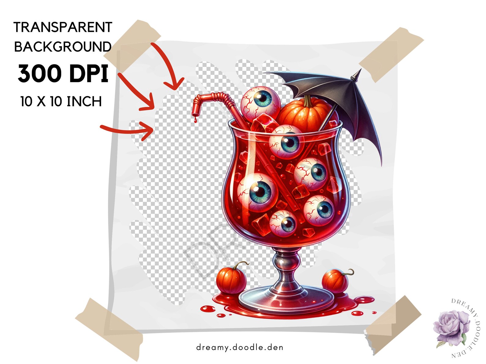 Creepy Cocktail Clipart Bundle, Halloween Cocktail Graphics, Ghoulish ...