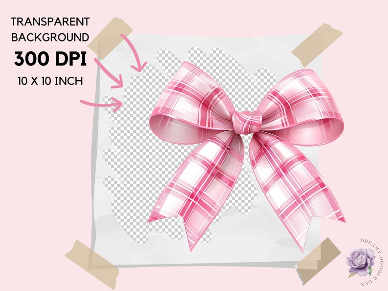 Charming Coquette Bows Clipart, Instant Download, Bow Collage Png, Pink ...