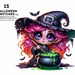 Halloween Witch Clipart Bundle, Cute Halloween Witches, Witch PNG, Cute ...